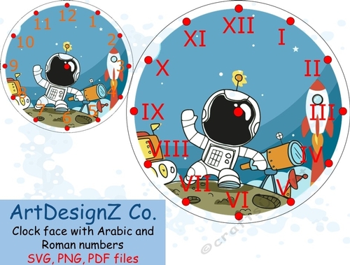 Clock face with Arabic and Roman numbers - CUP1043896_92733 | Craftsuprint