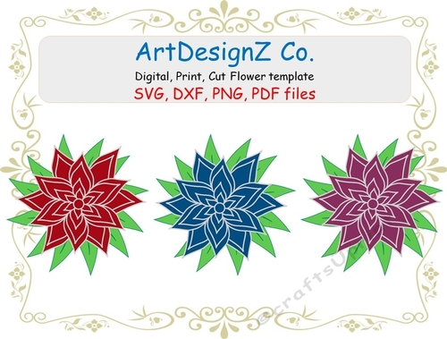 Set of flower, templates, 3d, petal, cut - CUP1044950_92733 | Craftsuprint