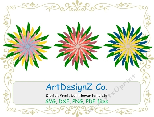 Set of, flower, templates, 3d, petal, cut, rose, lace - CUP1044957 ...