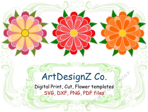 Set of flower, templates, 3d, petal, cut - CUP1045299_92733 | Craftsuprint