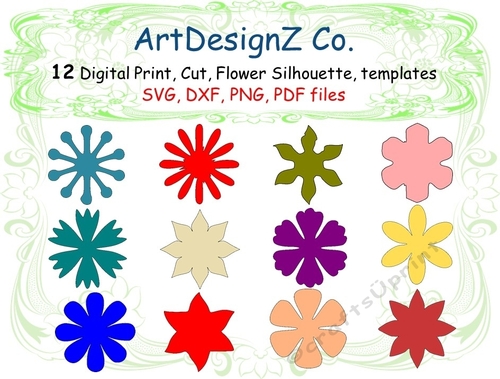 Paper flower silhouette, parts, felt, cut, felting, model making ...