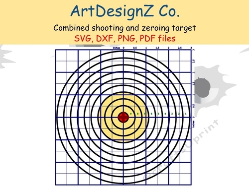 Combined shooting and zeroing target. Appropriate for optics and open ...