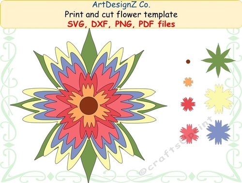 Flower template. Different file formats. All parts included ...
