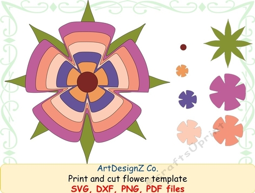 Flower template. Different file formats. All parts included ...