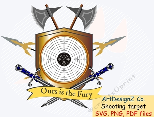Shield shooting target. Appropriate for optics and open (iron) sights ...