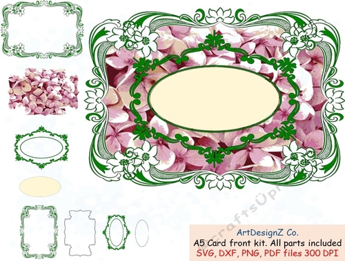 Card front kit. All parts included. Basic size A5, but it is resizable ...