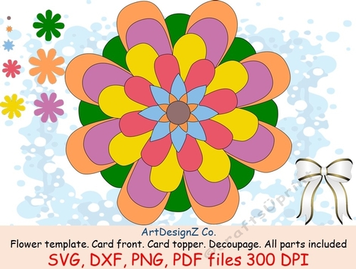 Svg, flower, template, 3d, petal, cut - CUP1068213_92733 | Craftsuprint