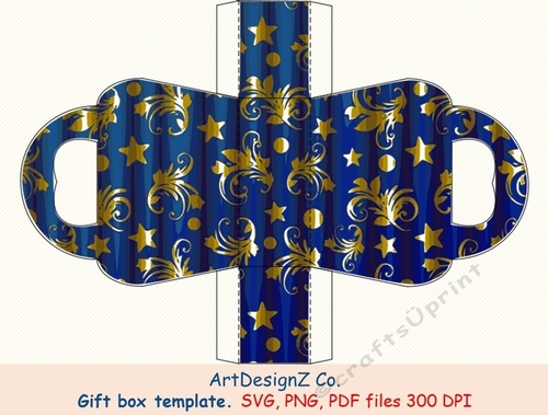 Floral gift box template. Svg, clipart, basket, birthday, fathers day ...