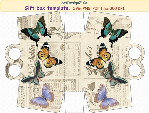 Beautiful gift box template. Svg, clipart, basket, birthday, fathers ...