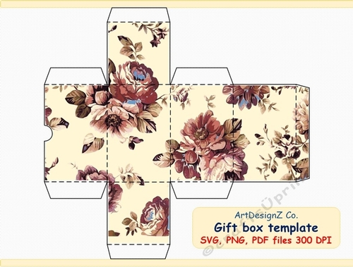 Vintage gift box template. Vector SVG and raster files. Basket, lid ...