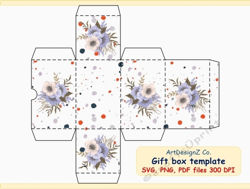 Vintage gift box template. Vector SVG and raster files. Basket, lid ...