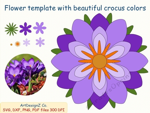 Beautiful flower template with crocus colors - CUP1069459_92733 ...