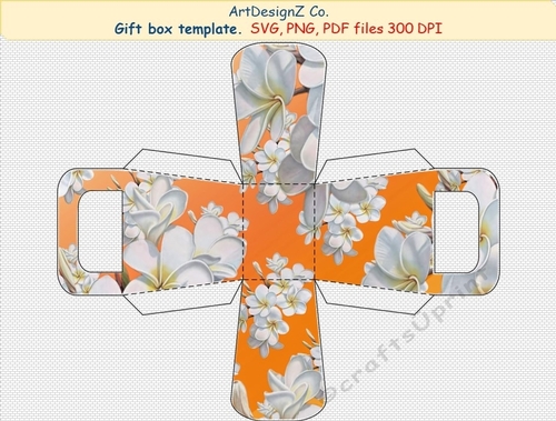 Gift box template. Vector SVG and raster files. Basket, lid, birthday ...