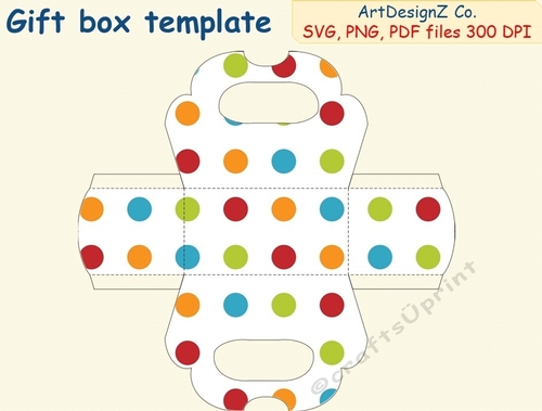 Beautiful gift box template. Vector and raster files. Basket, lid ...