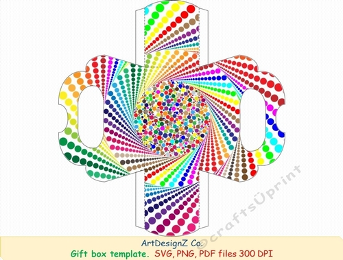 Beautiful gift box template. Vector and raster files. Basket, lid ...