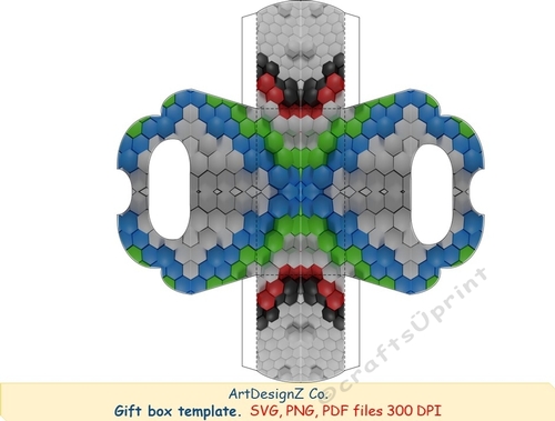 Vintage gift box template. Vector SVG and raster files. Basket, lid ...