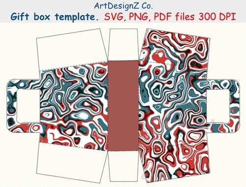 Futuristic gift box template. Vector SVG and raster files. Basket, lid ...