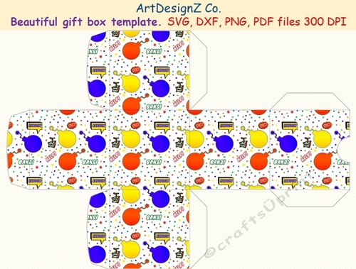 Beautiful gift box template. Vector and raster files. Svg, clipart ...