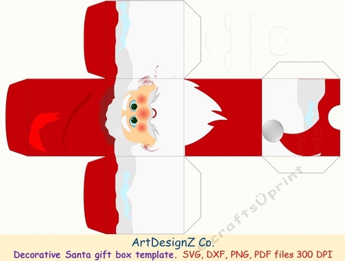 Beautiful Santa decorative gift box template. - CUP1076042_92733 ...