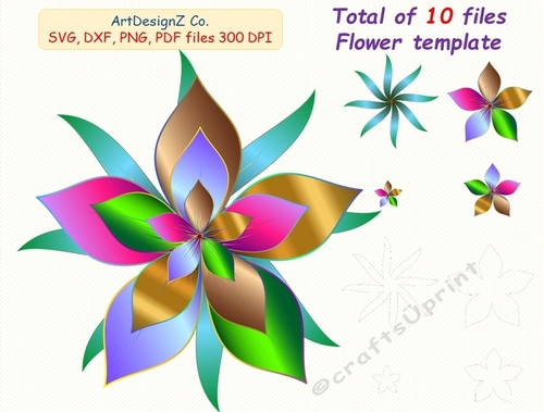 A total of 10 files. Flower Template. Parts, felt, cut, felting, model ...