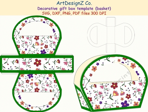 Beautiful decorative gift box template. - CUP1087605_92733 | Craftsuprint