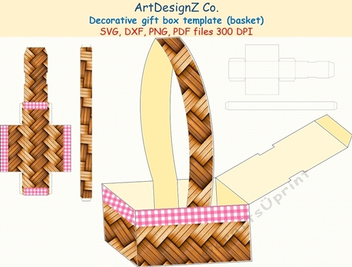 Beautiful decorative gift box template. - CUP1088973_92733 | Craftsuprint