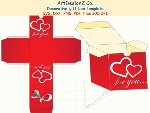 Beautiful decorative gift box template. Vector and raster files. Basket ...