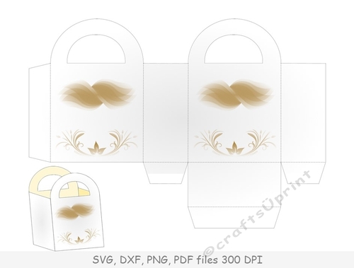 3D Gift or Sweet Box Template. Plaid. Cute duck and cat - CUP1102882 ...