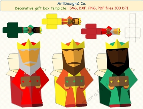 Three wise men. Beautiful decorative gift box template. - CUP1126811 ...