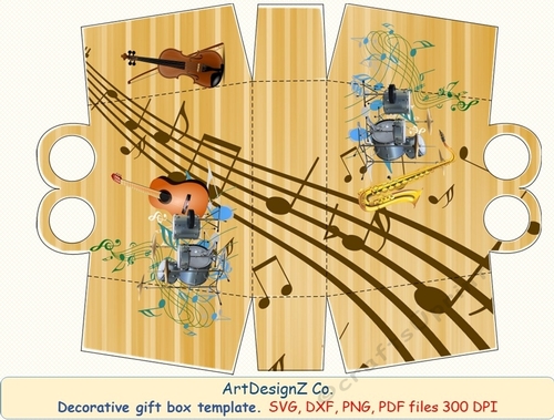 Beautiful gift box template. Svg, clipart, basket, birthday, Fathers ...