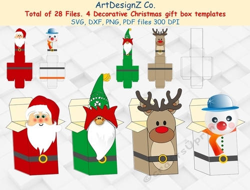 Total of 28 files. Beautiful Christmas gift box templates - CUP1180317 ...