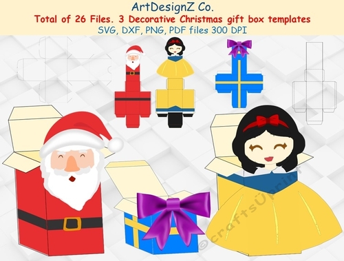 Total of 26 files. Beautiful Christmas gift box templates - CUP1180322 ...