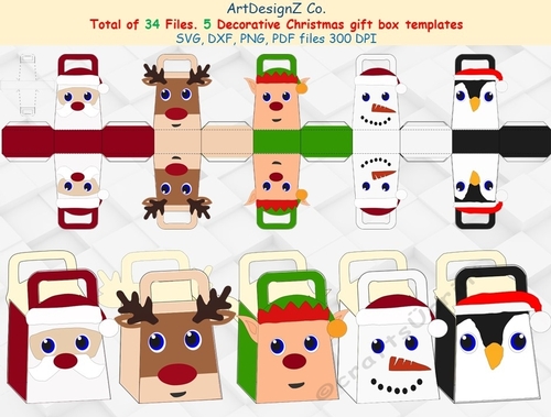 Total of 34 files. Beautiful Christmas gift box templates - CUP1182791 ...