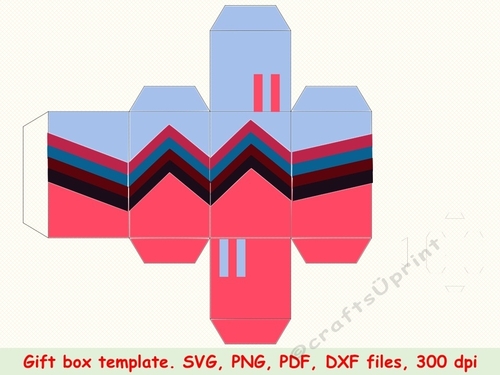 Retro style gift box template, Nostalgic Treasures, Holder for gift ...