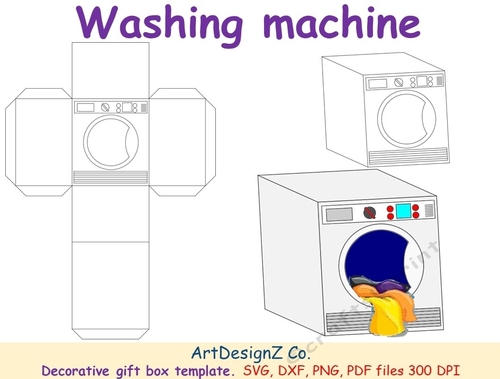 Unveil Creativity with our Medium-Sized Washing Machine Template: Trace ...