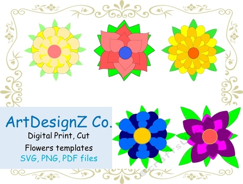 Svg, flower, templates, 3d, petal, cut - CUP909322_92733 | Craftsuprint