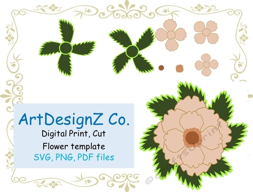 Svg, flower, templates, 3d, petal, cut - CUP909336_92733 | Craftsuprint