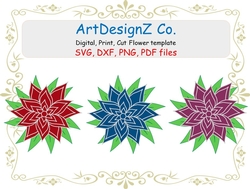 Set of flower, templates, 3d, petal, cut - Photo by Gill Gardiner