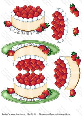 Strawberry Cake 3 - CUP136715_156 | Craftsuprint
