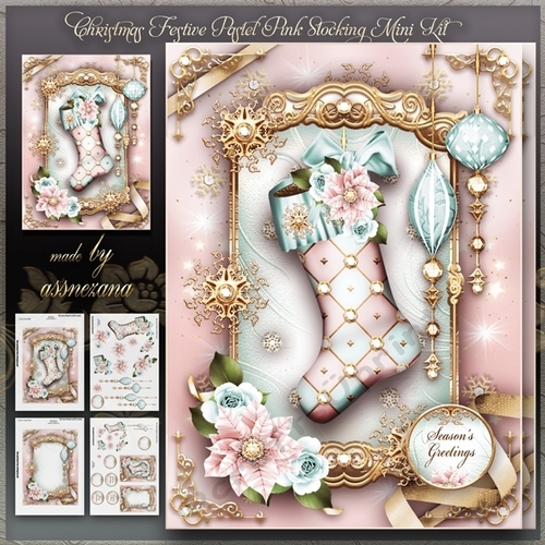 Christmas Festive Pastel Pink Stocking Mini Kit - CUP1007437_1641 ...