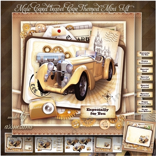 Male Card Travel Car Themed Mini Kit - CUP1051953_1641 | Craftsuprint