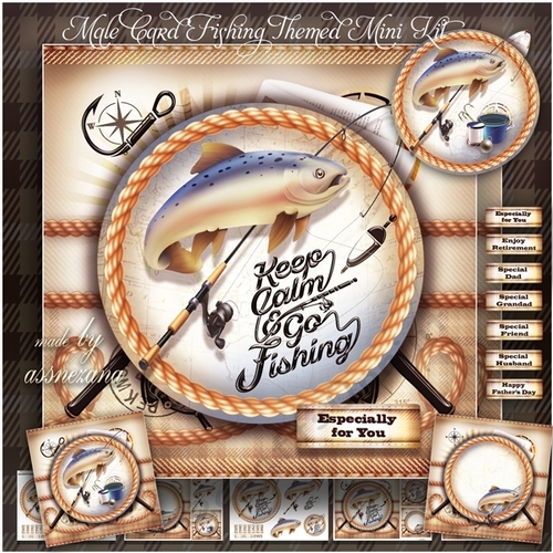 Male Card Fishing Themed Mini Kit - CUP1055564_1641 | Craftsuprint
