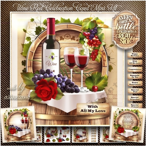 Wine Red Celebration Card Mini Kit - CUP1066479_1641 | Craftsuprint