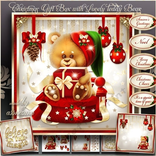 Christmas Gift Box with Lovely Teddy Bear Mini Kit - CUP1077217_1641 ...