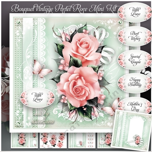 Bouquet Vintage Pastel Rose Mini Kit - CUP1089286_1641 | Craftsuprint