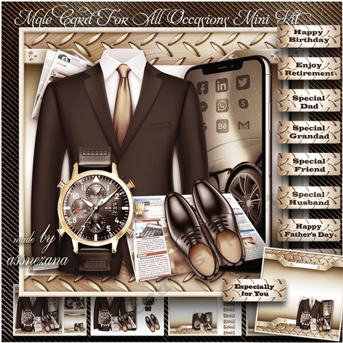 Male Card For All Occasions Mini Kit - CUP1100344_1641 | Craftsuprint