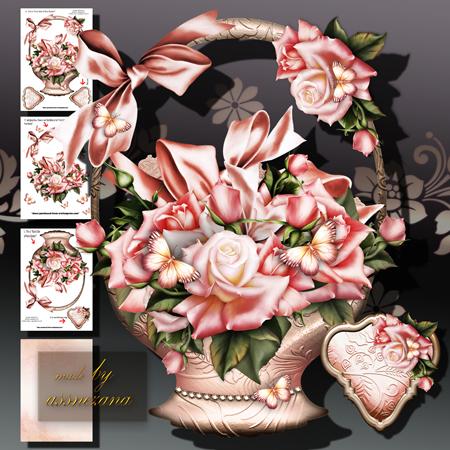 Rose Basket Full with Roses - CUP551936_1641 | Craftsuprint