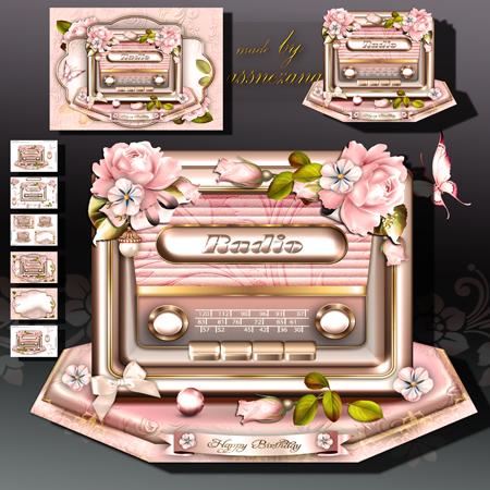 Beautiful Soft Rose Vintage Retro Radio with Roses - CUP597469_1641 ...