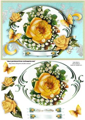 Yellow Roses Topper: - CUP605757_1641 | Craftsuprint