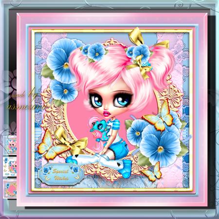 Lovely Girl with Toy Card Front Kit - CUP610590_1641 | Craftsuprint